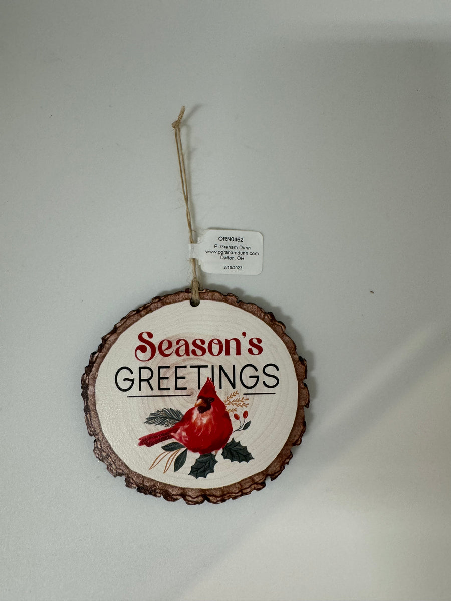 Season's Greetings Tree Slice Ornament – Cape Cod Gift Barn