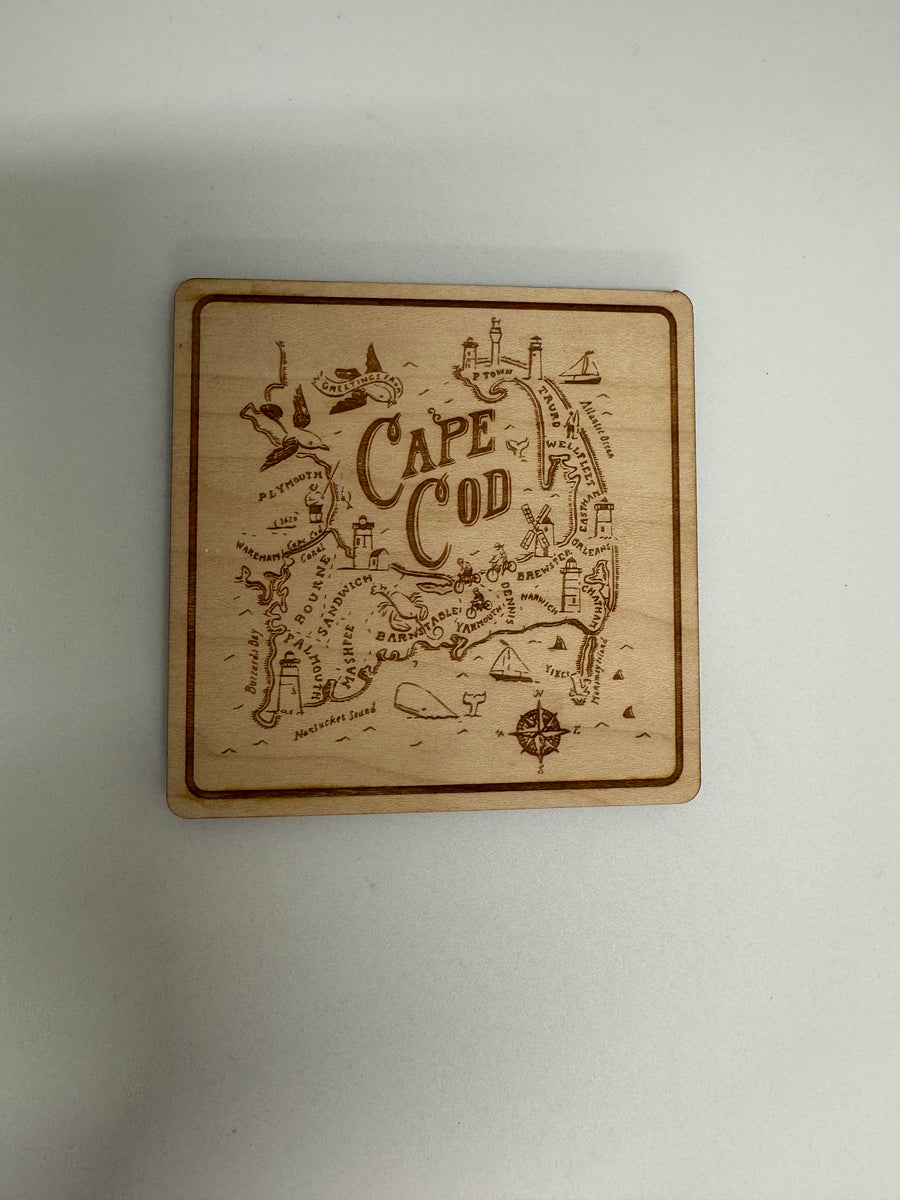 Wooden Cape Cod Coaster – Cape Cod Gift Barn